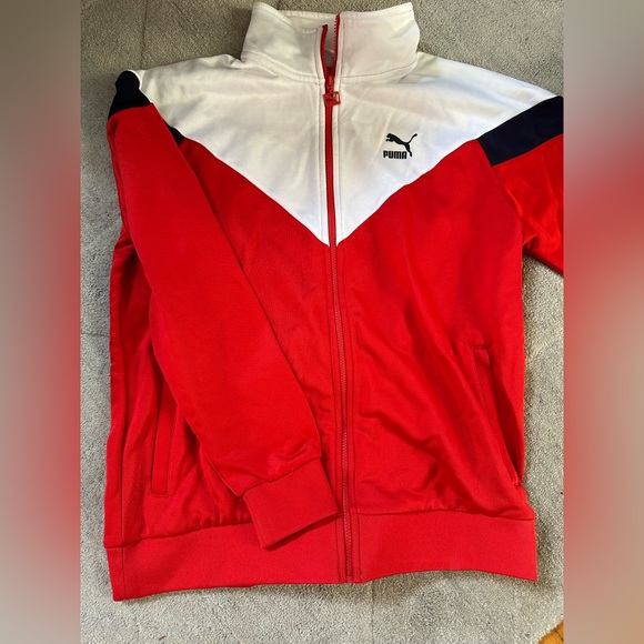 Puma | Jackets & Coats | Mens Puma Red Track Jacket | Poshmark